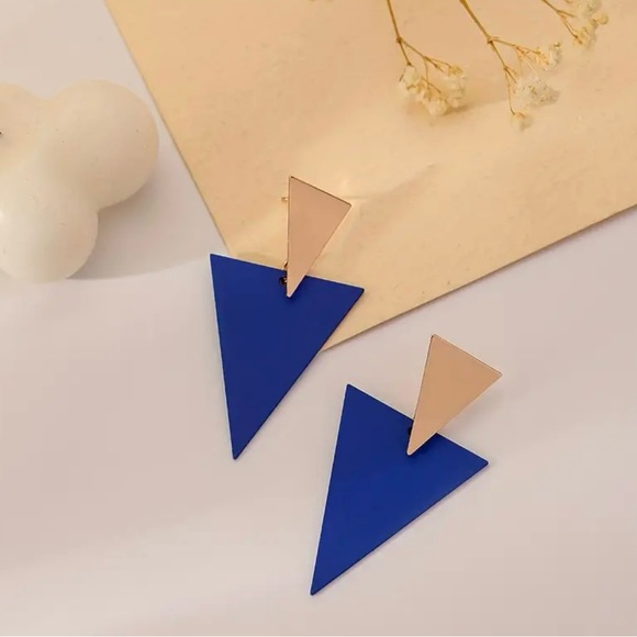 Jewelry | Brand New Trendy Double Triangle Shape Dangle Earrings | Poshmark